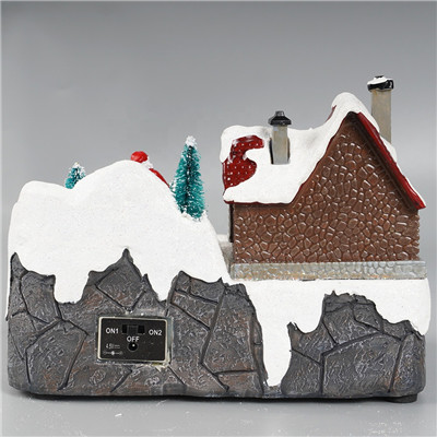Fiber optic poly resin santa scene christmas village | christmas ...